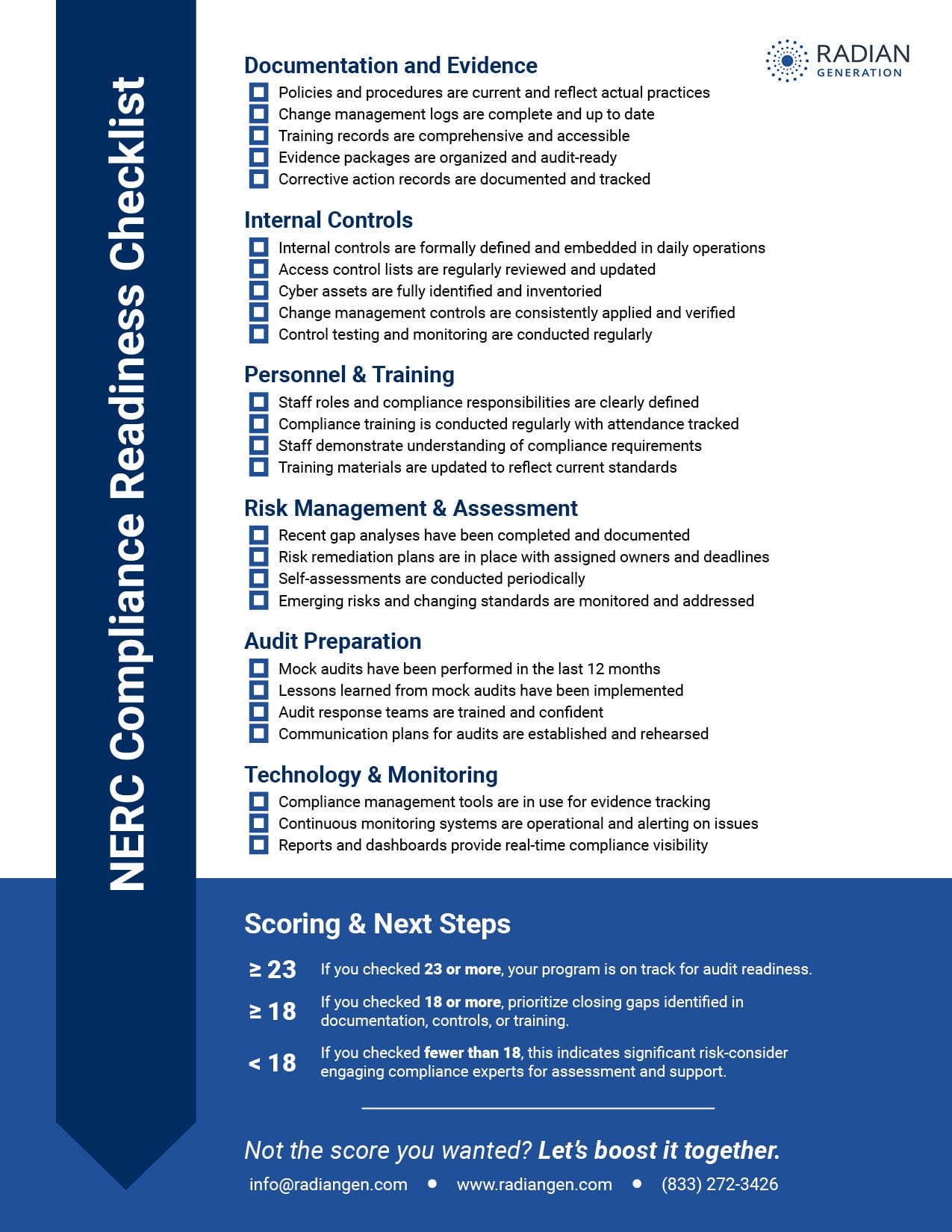NERC Compliance Readiness Checklist - Download Radian Generation